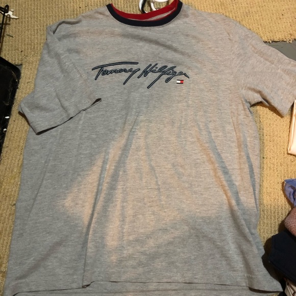 Tommy Hilfiger | Tops | Tommy Hilfiger Cursive Logo Short Sleeve Tee ...